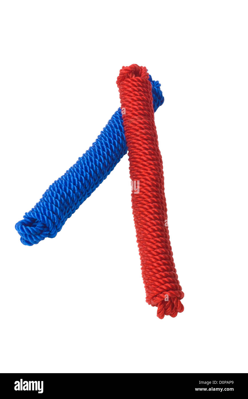 Close-up of two nylon rope bundles Stock Photo - Alamy