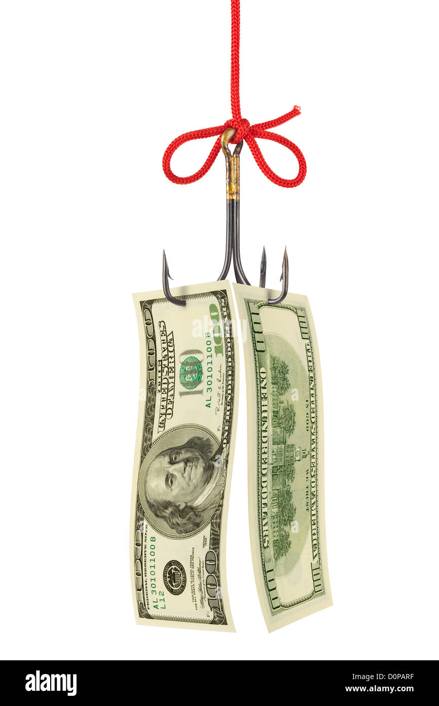 Fishing hook and money Stock Photo - Alamy