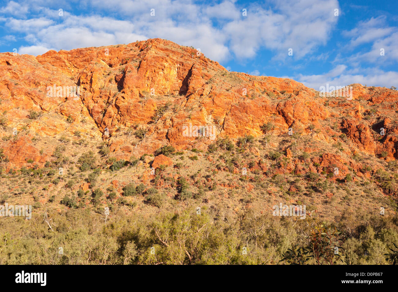 Rugged cliffs in Trephina Gorge in the East MacDonnell Ranges near ...