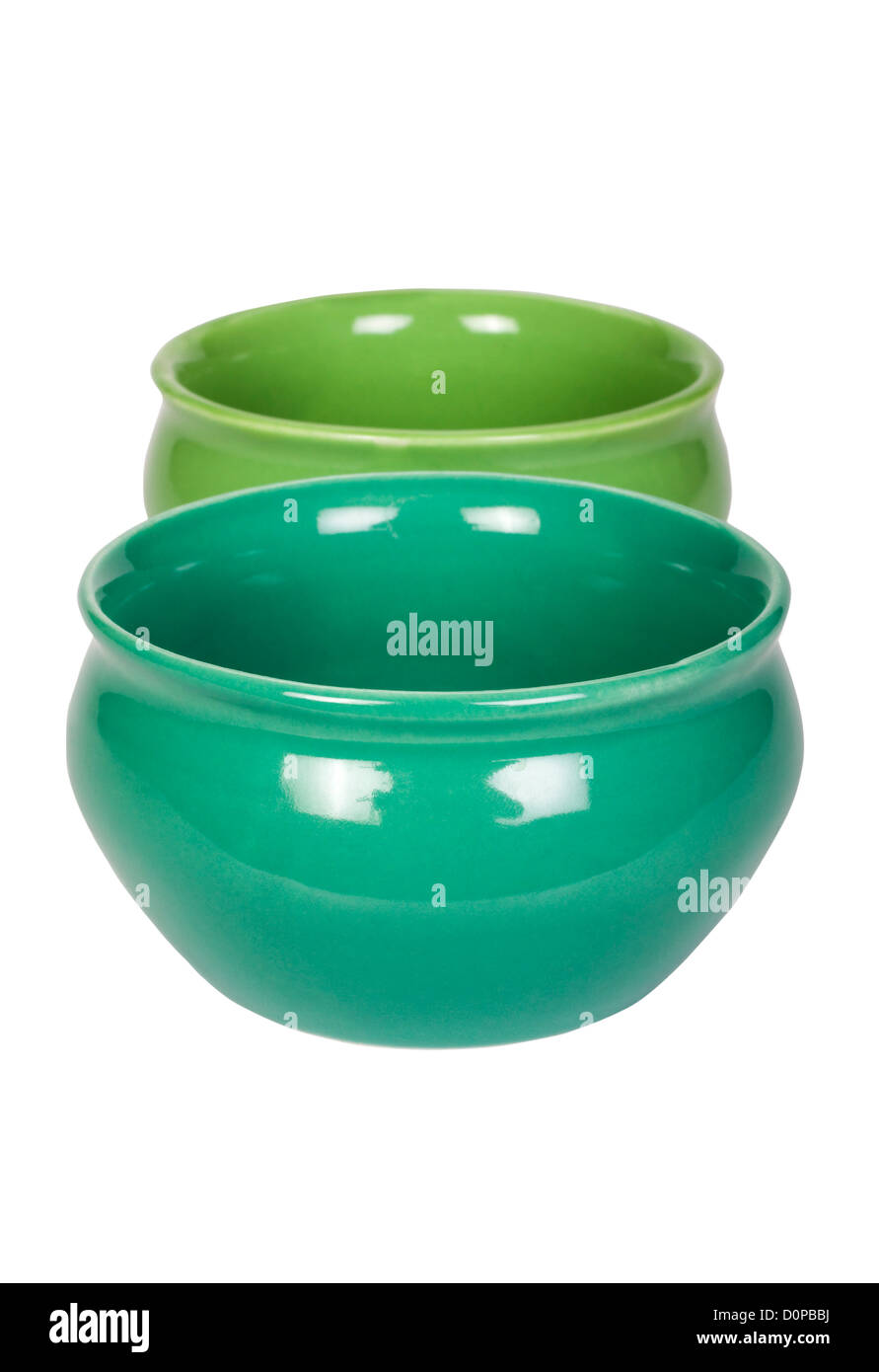 Two green bowls Cut Out Stock Images & Pictures - Alamy