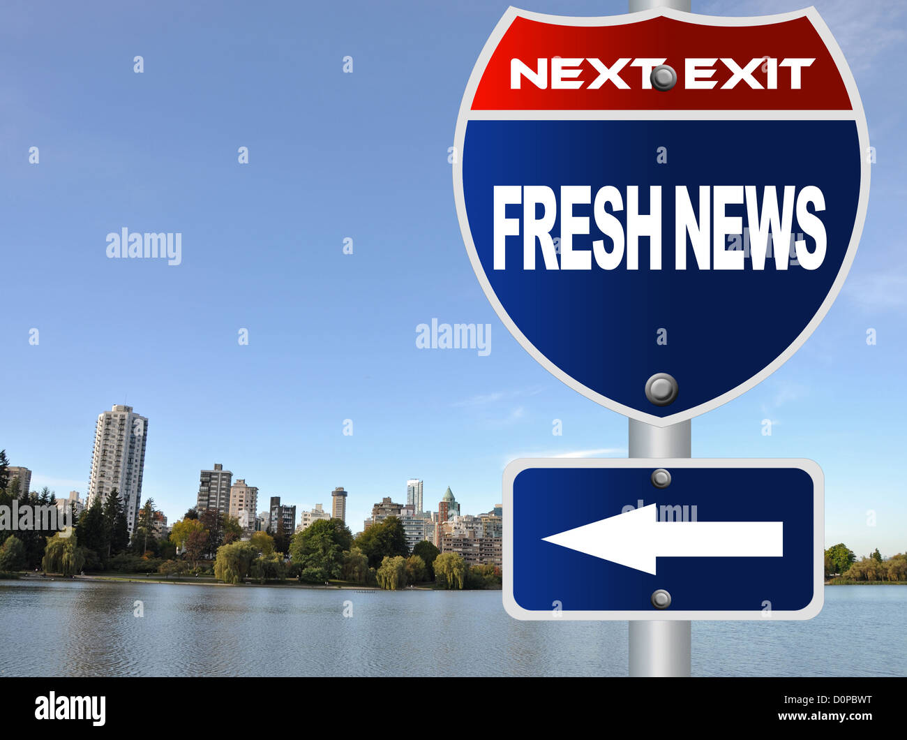 Fresh news road sign Stock Photo - Alamy
