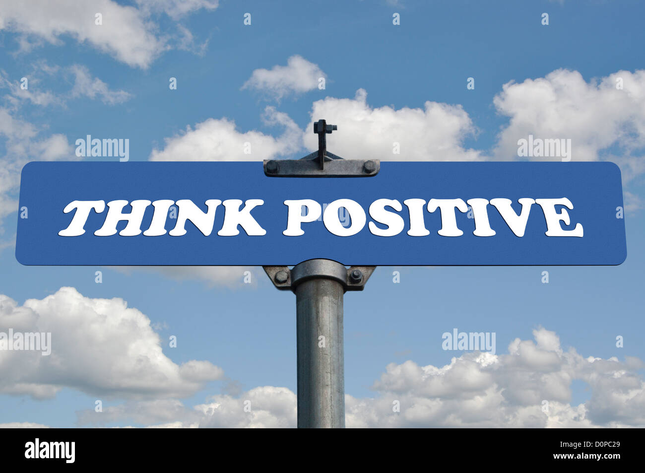 Think positive road sign Stock Photo - Alamy