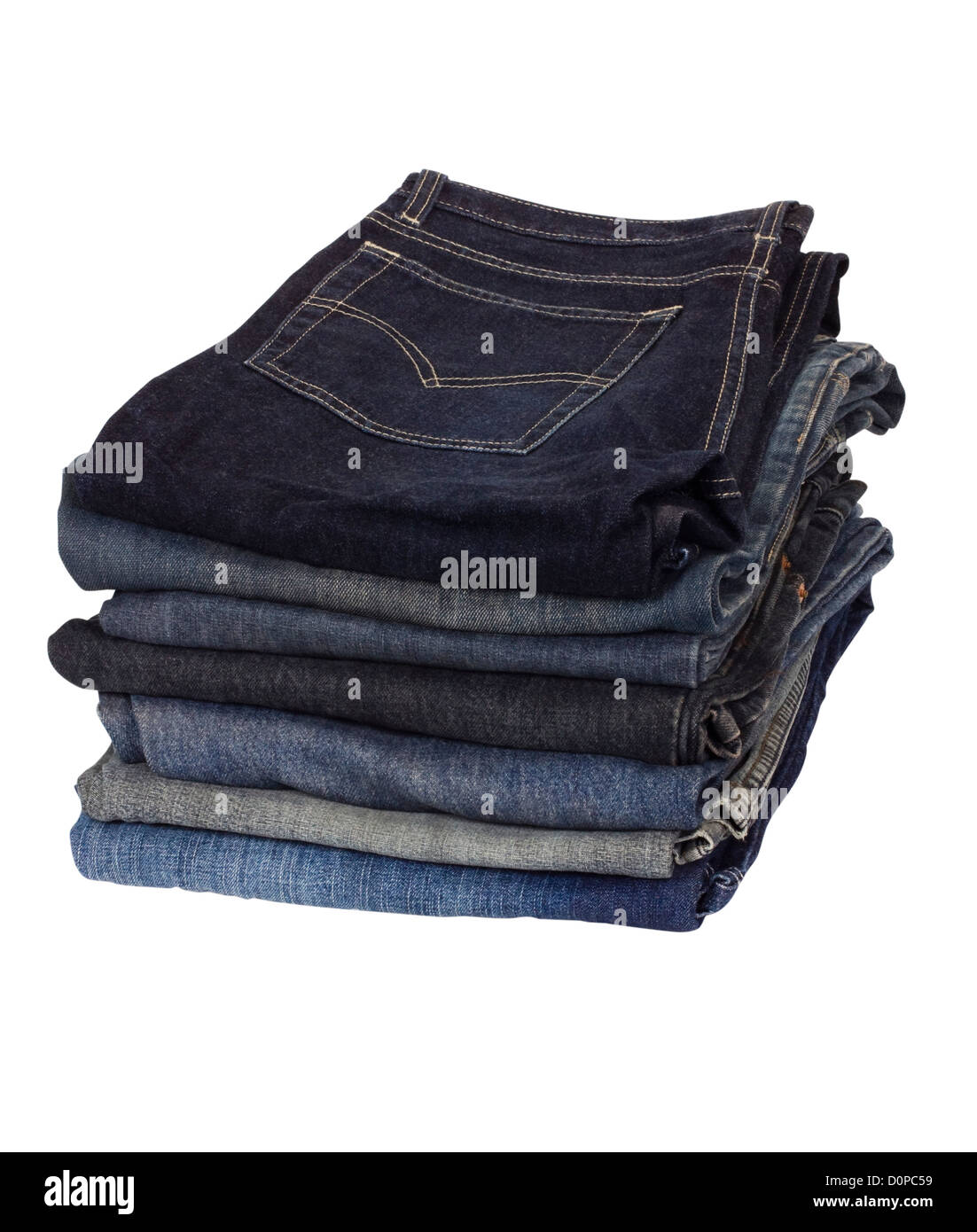 Stack of folded jeans Stock Photo - Alamy