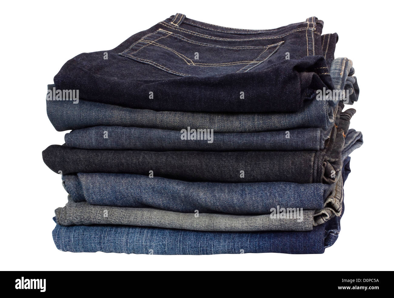 Stack of folded jeans Stock Photo - Alamy
