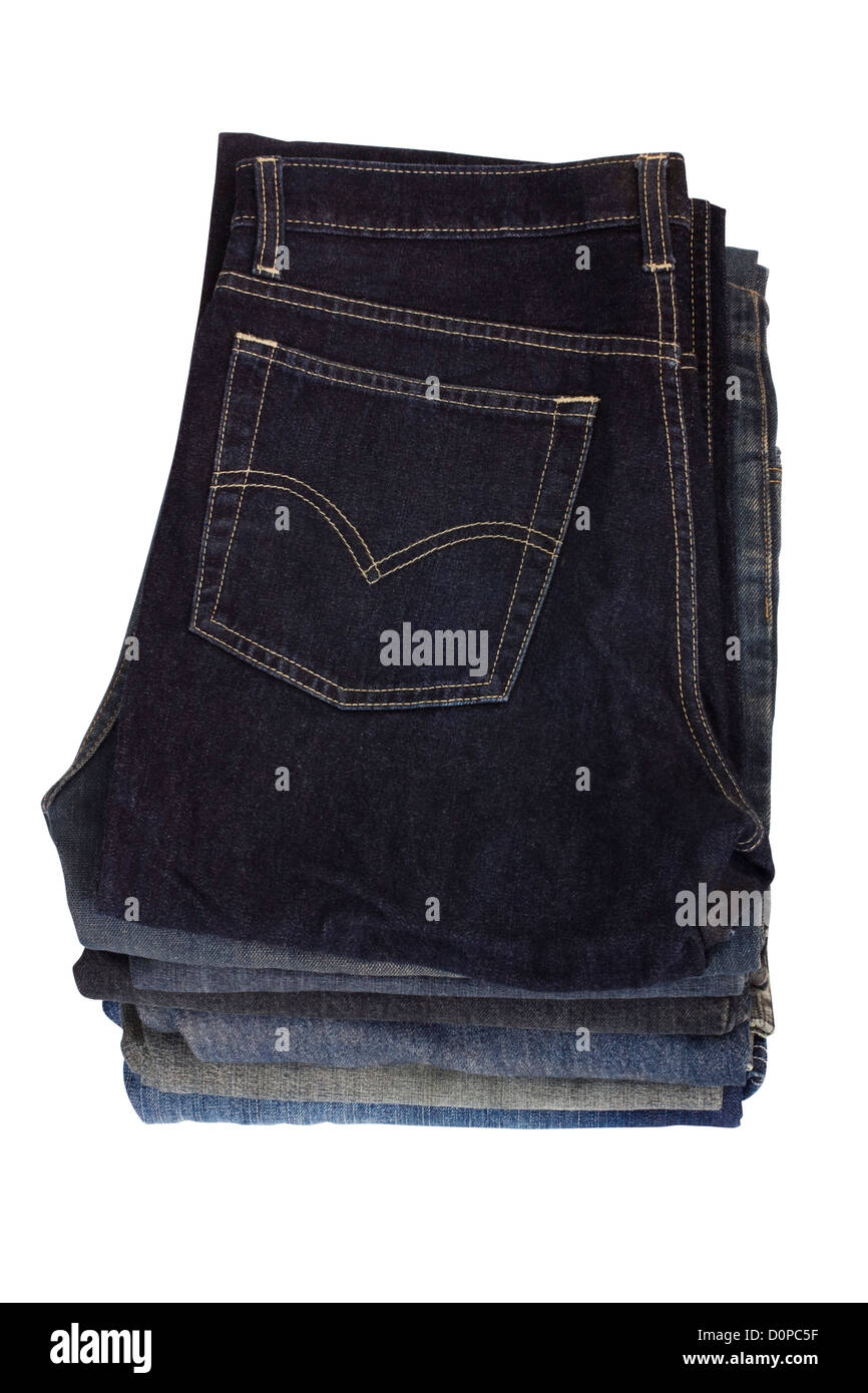 Stack of folded jeans Stock Photo - Alamy