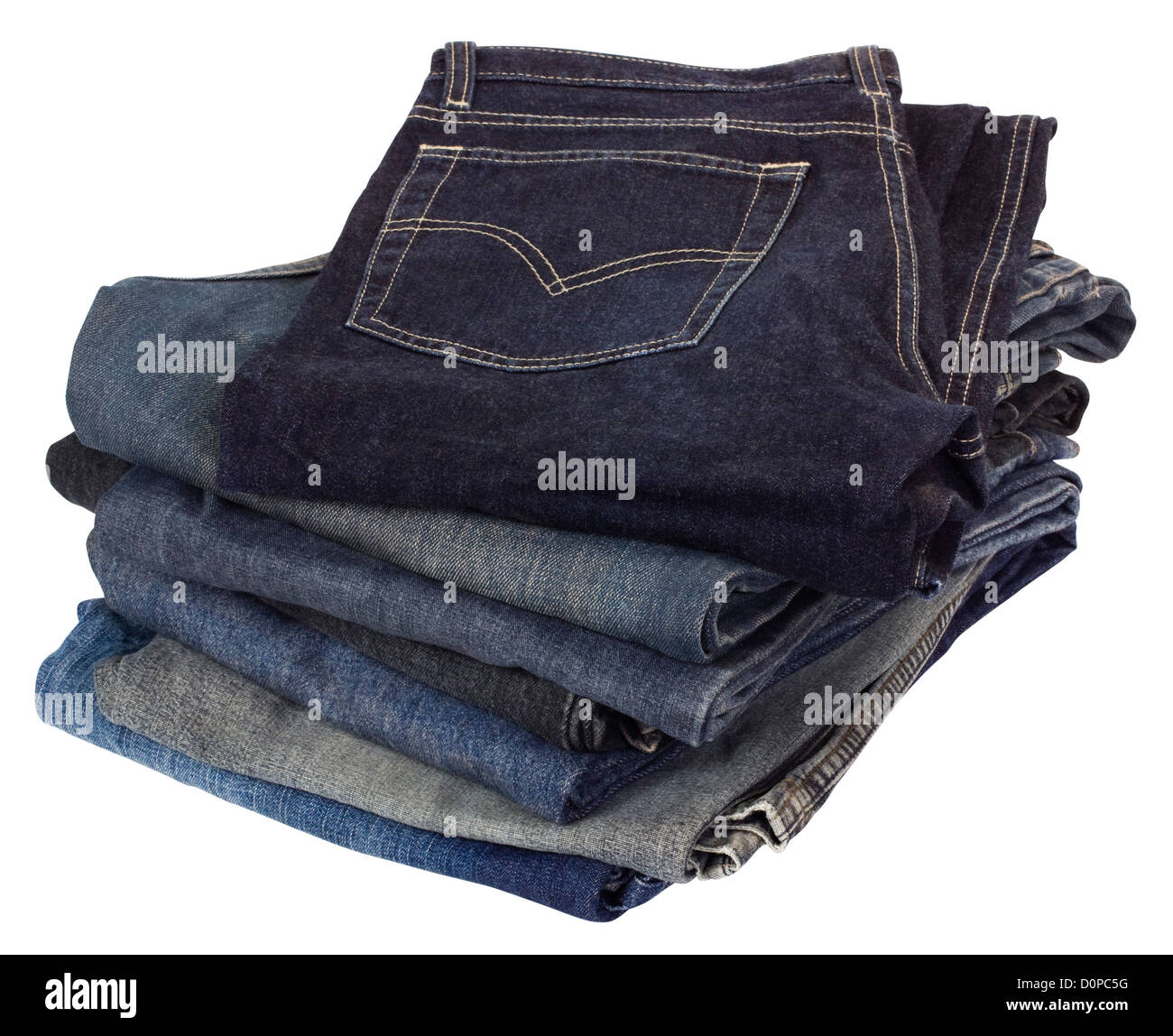 Stack of folded jeans Stock Photo - Alamy