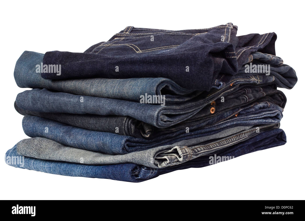 Stack of folded jeans Stock Photo - Alamy