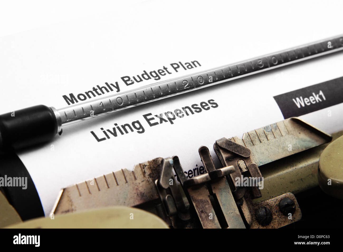 Living expenses text Stock Photo - Alamy