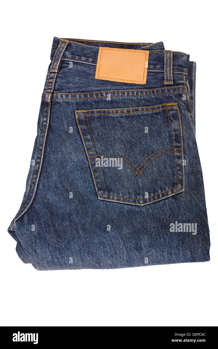Close-up of a folded jeans Stock Photo - Alamy