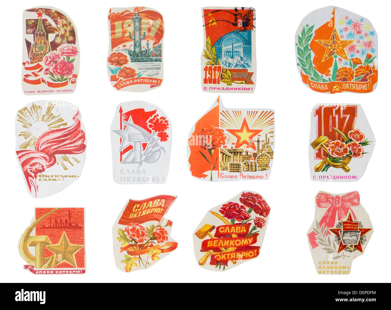 Ideological paper banners set collection of the totalitarian Soviet ...