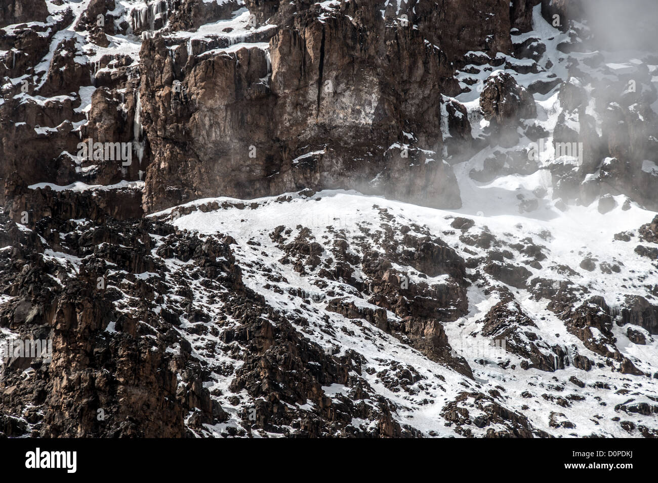 Mount kilimanjaro with its three volcanic cones hi-res stock ...