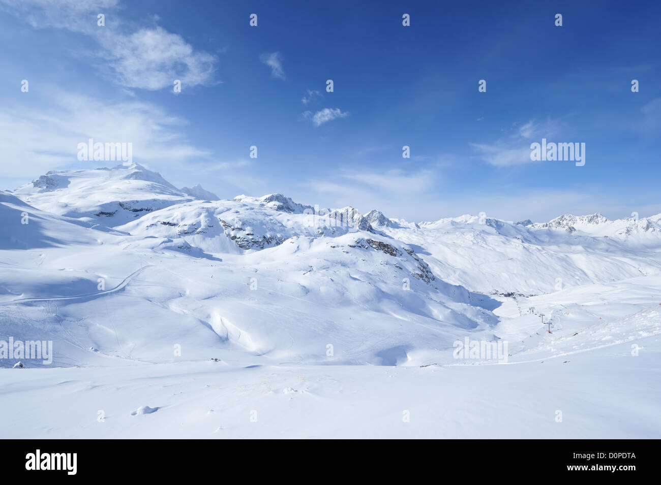 Mountains with snow in winter Stock Photo - Alamy
