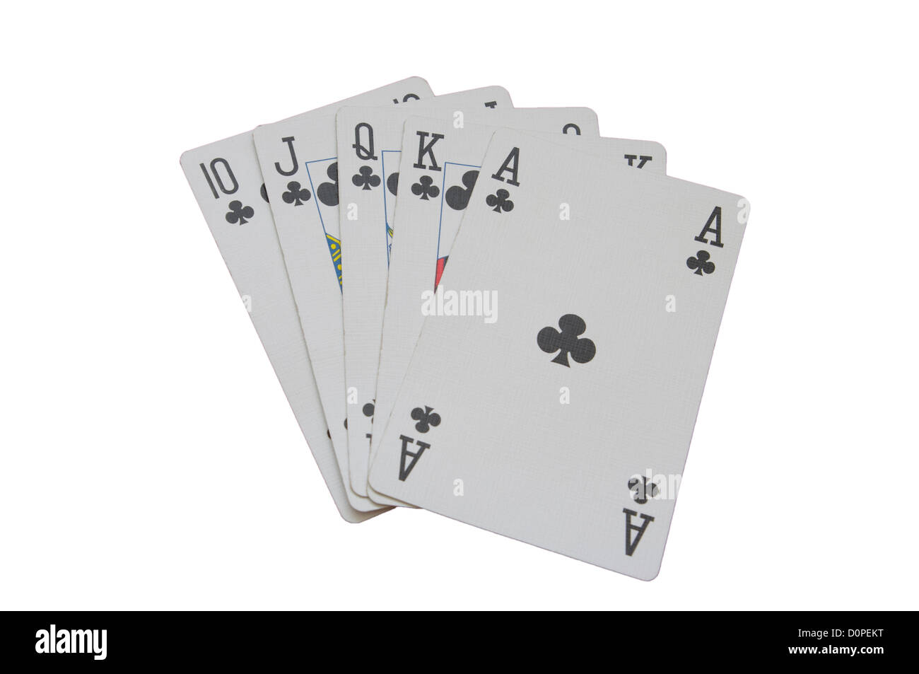 Royal Flush in Clubs Stock Photo - Alamy