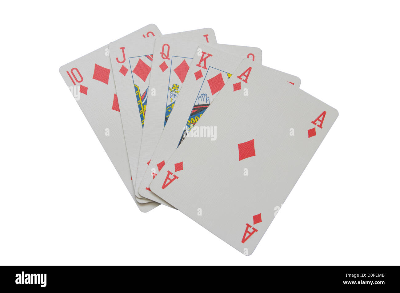 Royal flush poker hand in hi-res stock photography and images - Alamy