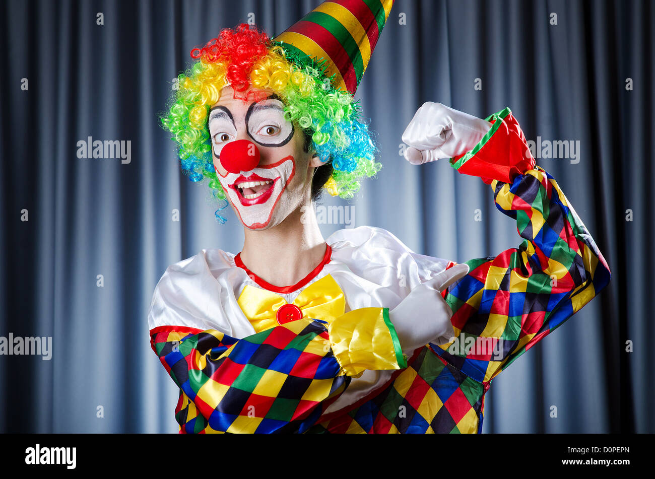 Funny clown in studio shooting Stock Photo - Alamy