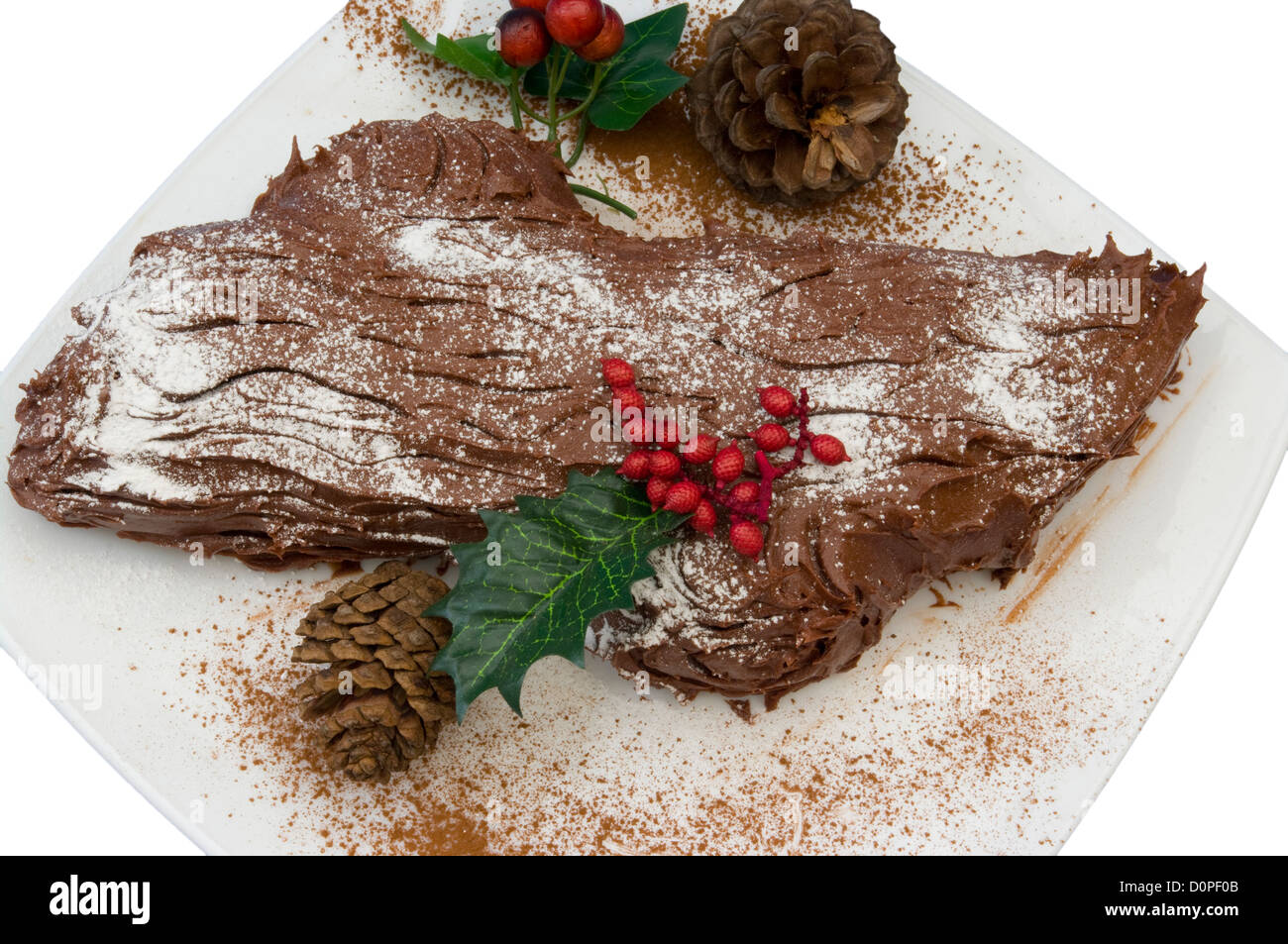 Home Made Christmas Log Stock Photo - Alamy