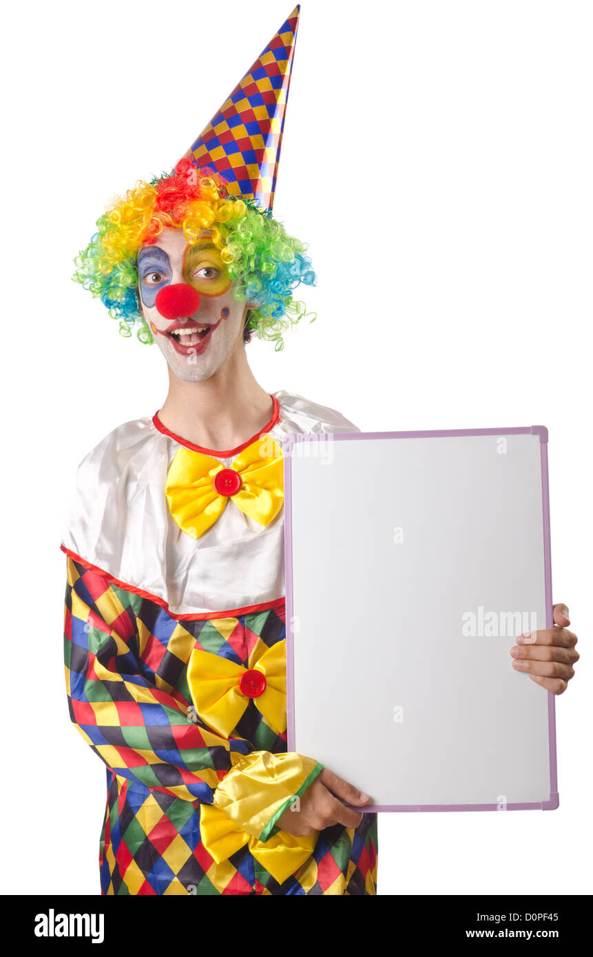 Funny clown on the white Stock Photo - Alamy
