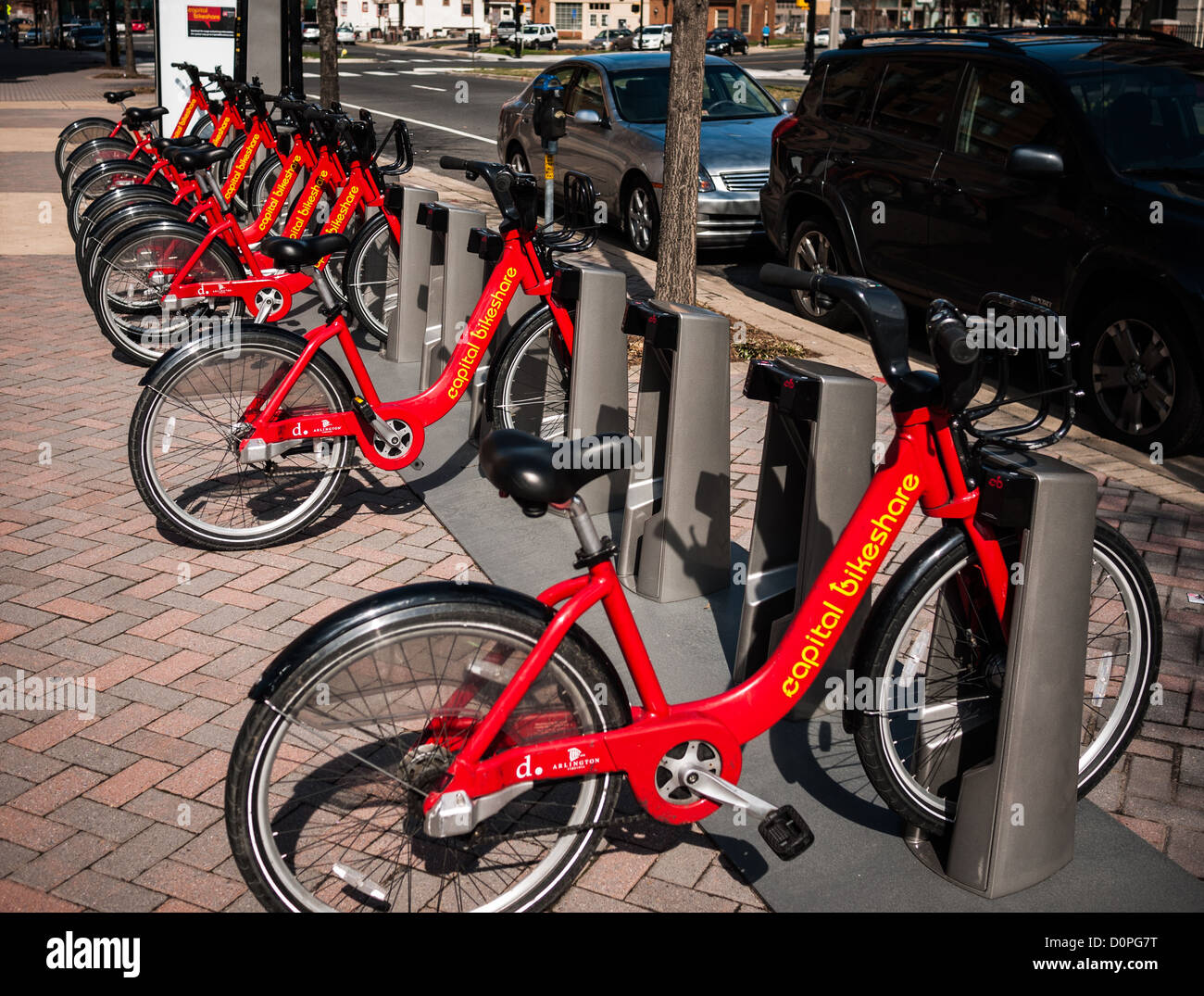 The recently-installed Captial Bikeshare bike station in Clarendon ...