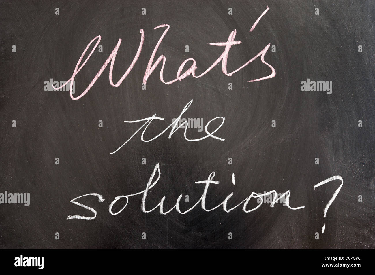 What's the solution words written on the blackboard Stock Photo - Alamy