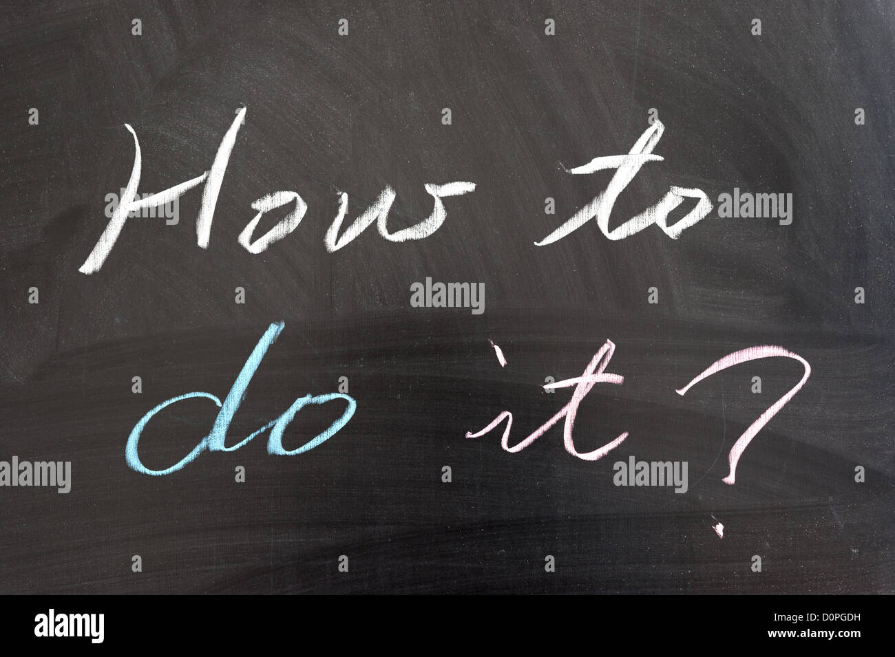 "How to do it?" sentence written on the chalkboard Stock Photo - Alamy