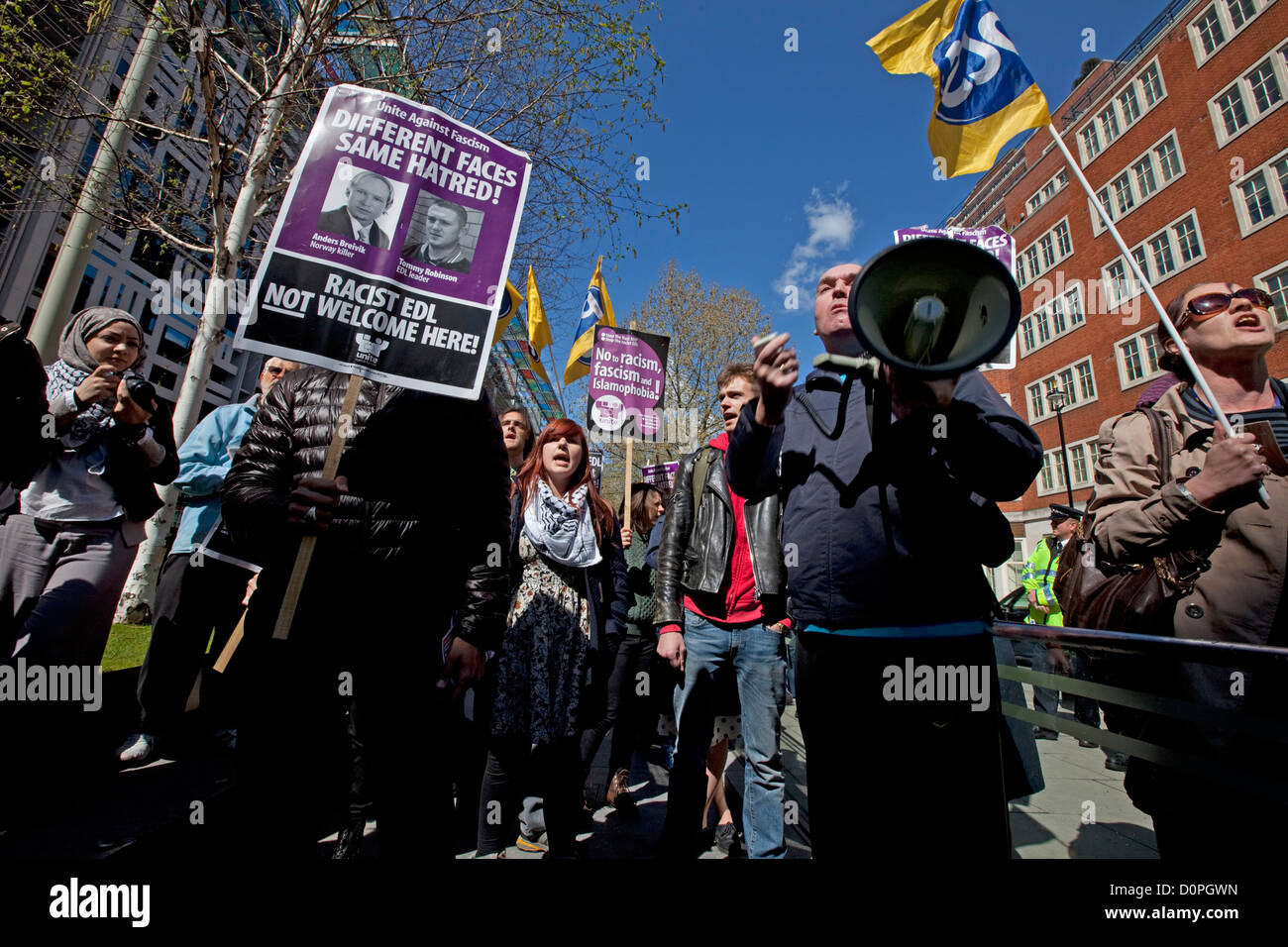 EDL (english defense league) rally in westminster Stock Photo - Alamy
