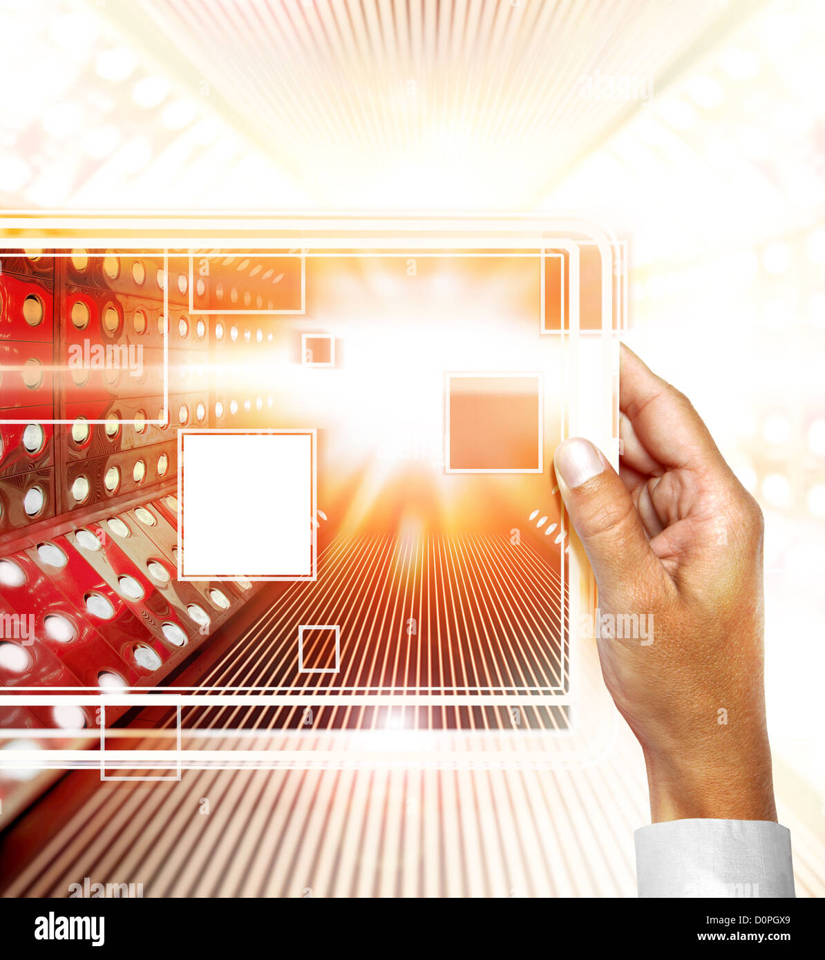 computer background with laptop technologies of the future Stock Photo ...