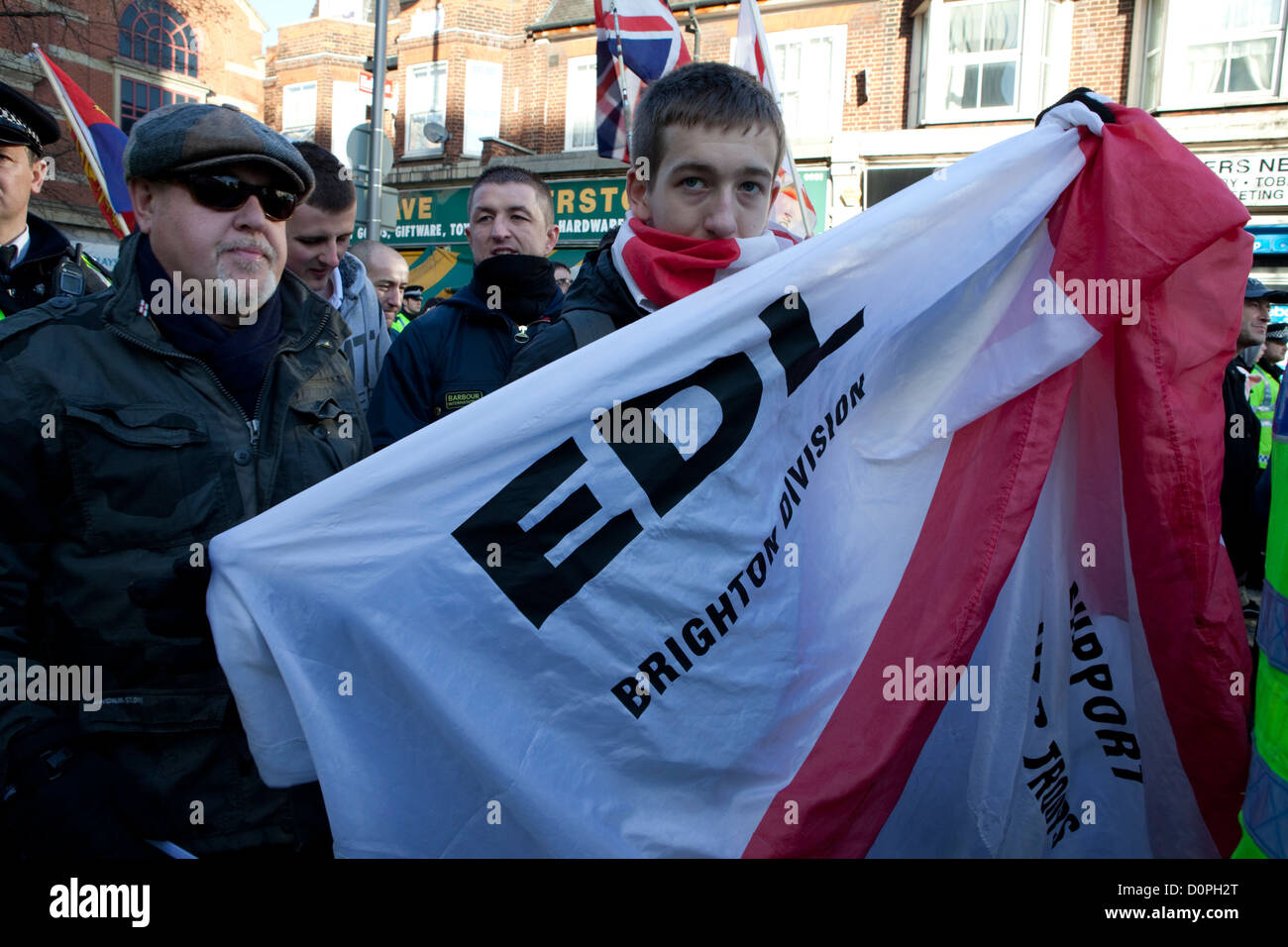 EDL (English Defence Leage) march through Barking Town centre and hold ...