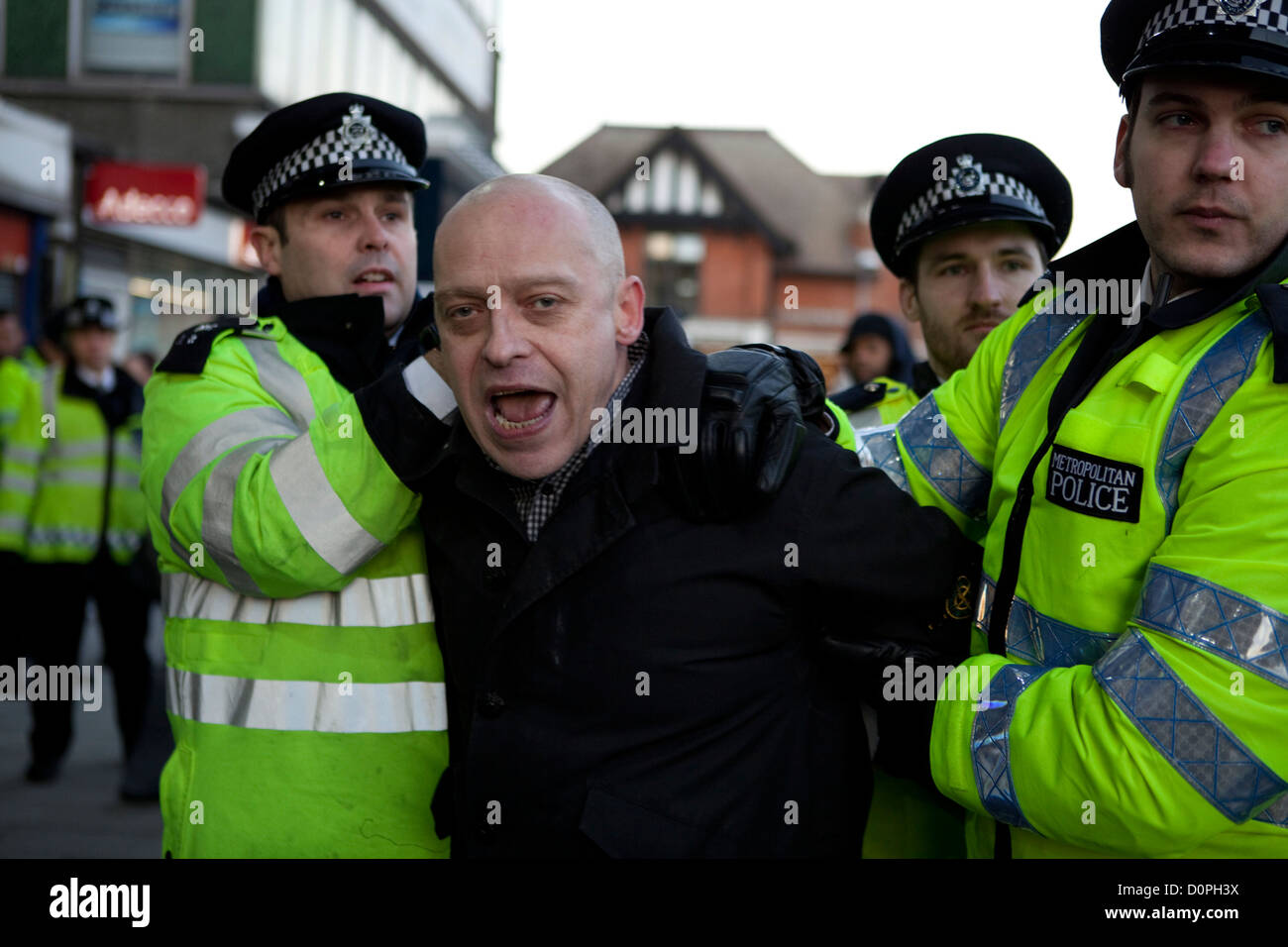 EDL (English Defence Leage) march through Barking Town centre and hold ...