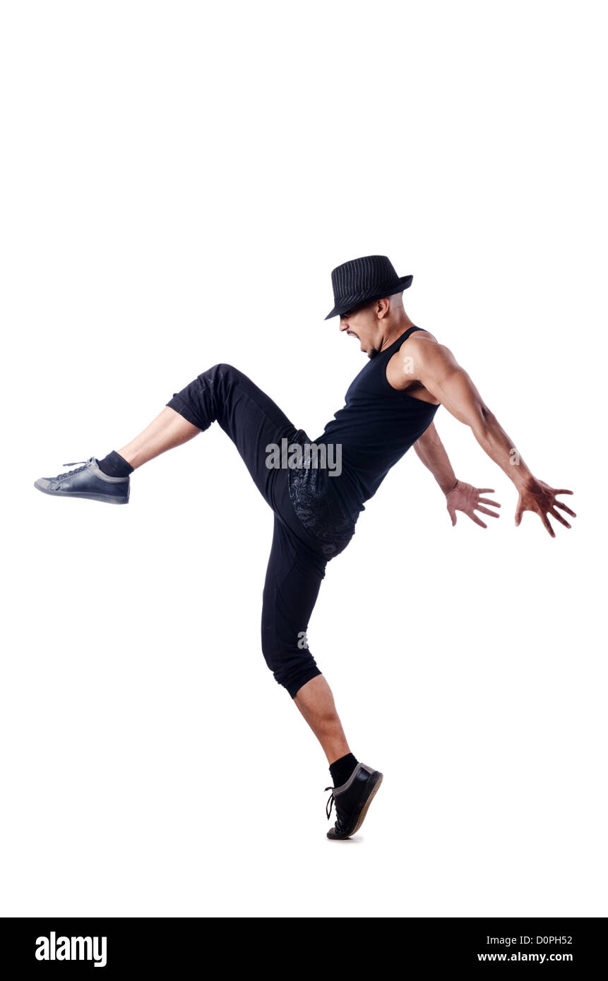 Muscular dancer isolated on white Stock Photo - Alamy