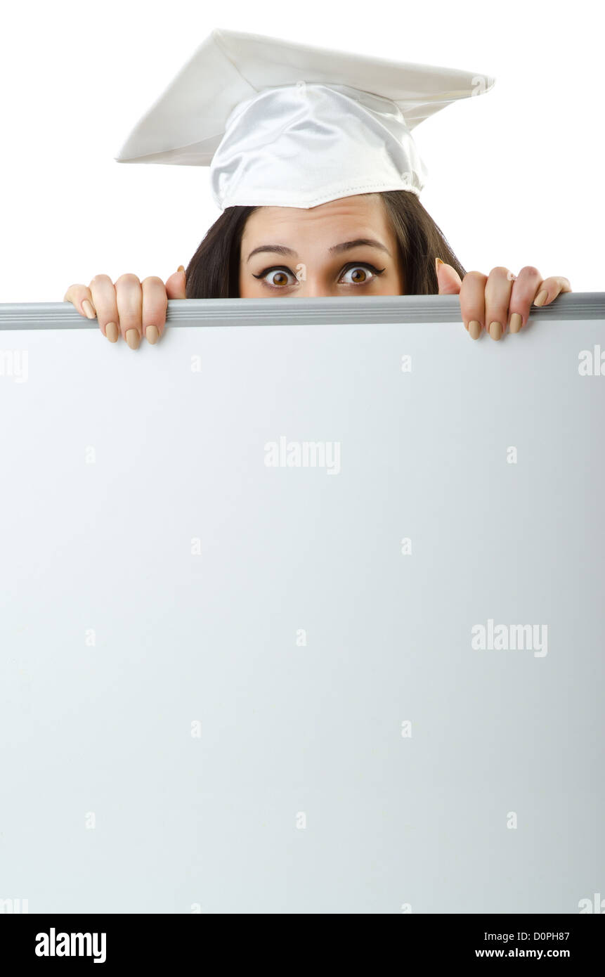 Young student with blank board Stock Photo - Alamy