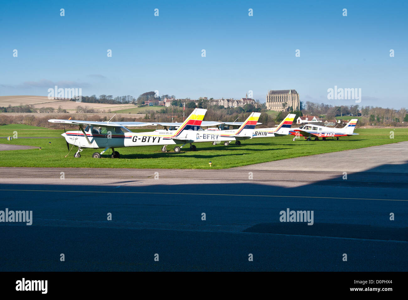 Shoreham Airfield, looking towards Lancing College, where Art Deco ...