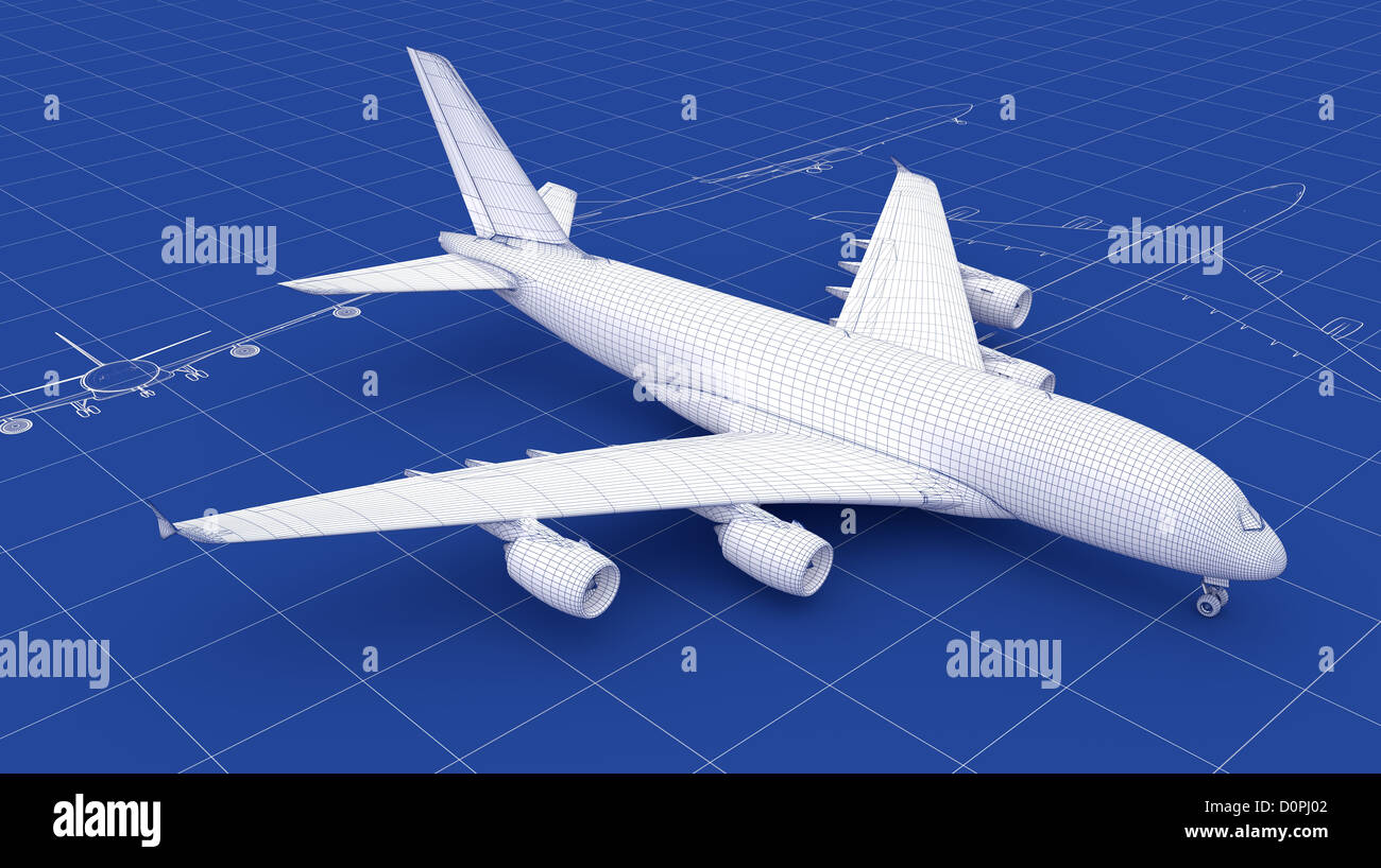 Commercial Aircraft Blueprint. Part of a series Stock Photo - Alamy