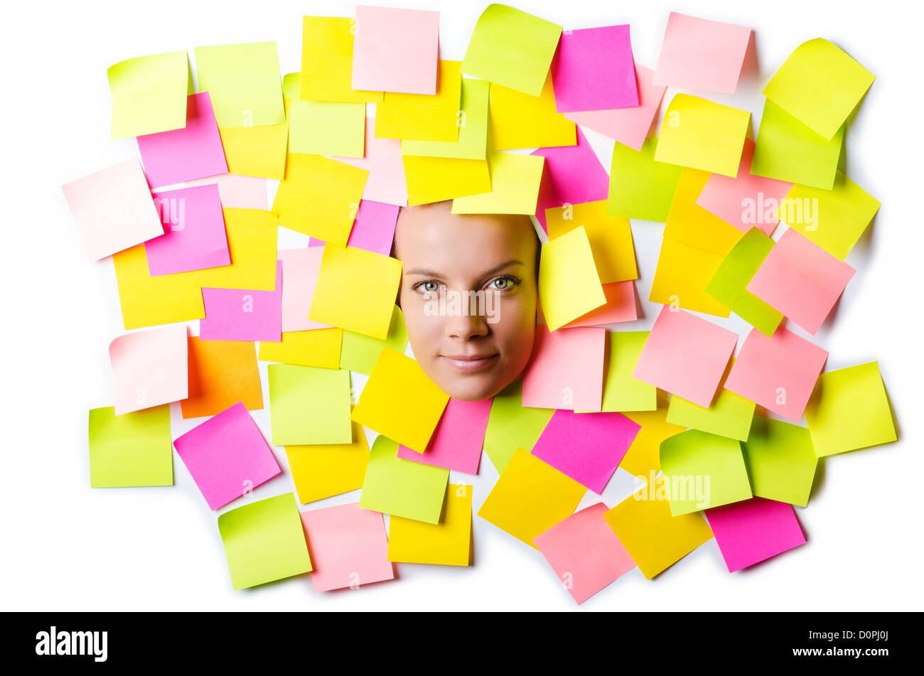 Woman face post it notes Cut Out Stock Images & Pictures - Alamy