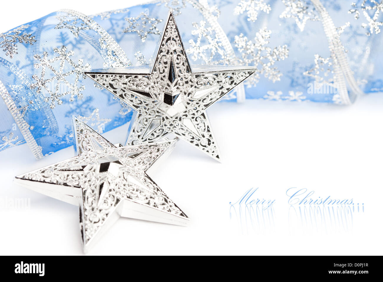 Christmas stars with festive ribbon Stock Photo - Alamy
