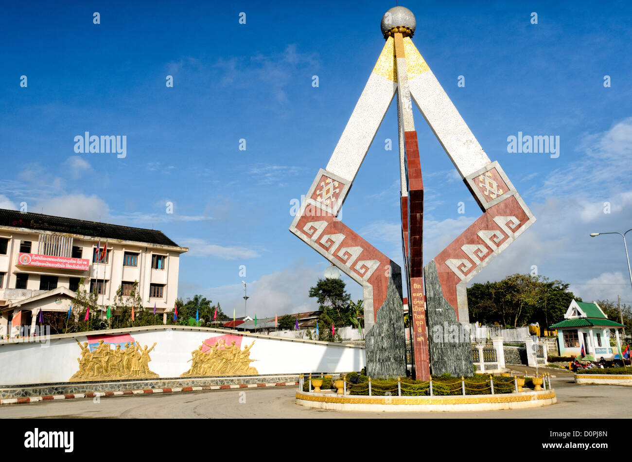 SAM NEUA, Laos - The Independence Monument in downtown Sam Neua (also ...