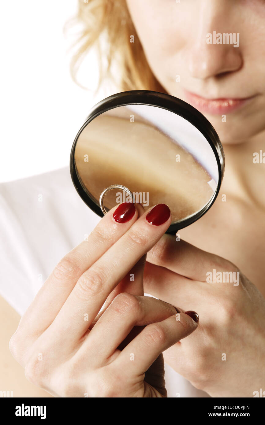Hair under magnifying glass hi-res stock photography and images - Alamy