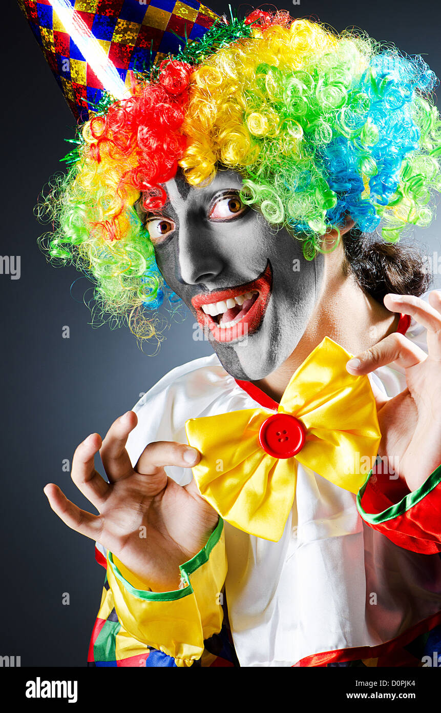 Funny clown in studio shooting Stock Photo - Alamy
