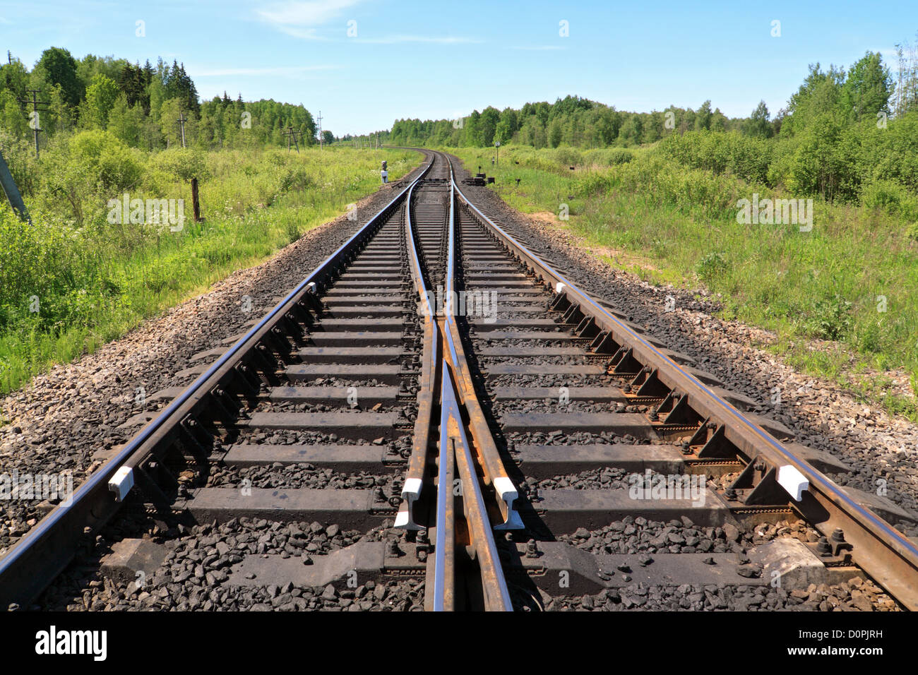 Railway track merging hi-res stock photography and images - Alamy