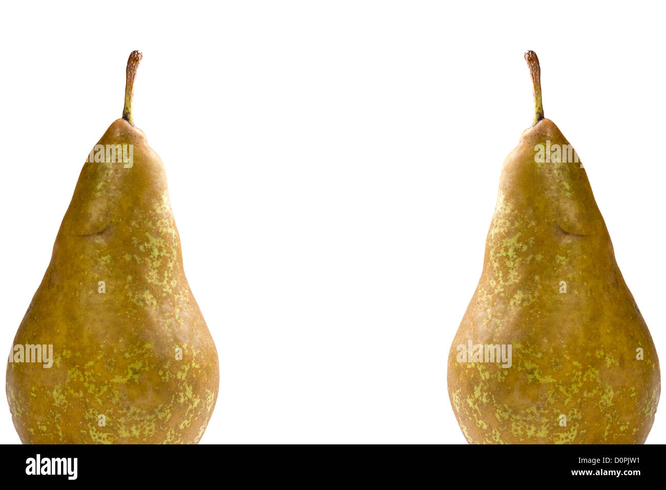 frame with two pears, white background Stock Photo - Alamy