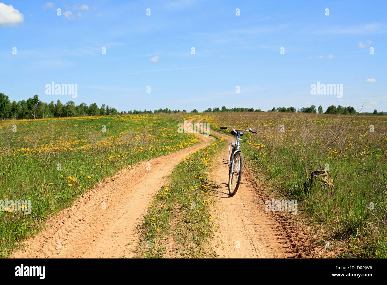 bicycle on rural road Stock Photo - Alamy