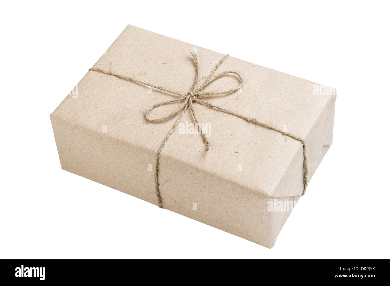 blank parcel with bow isolated on white Stock Photo - Alamy