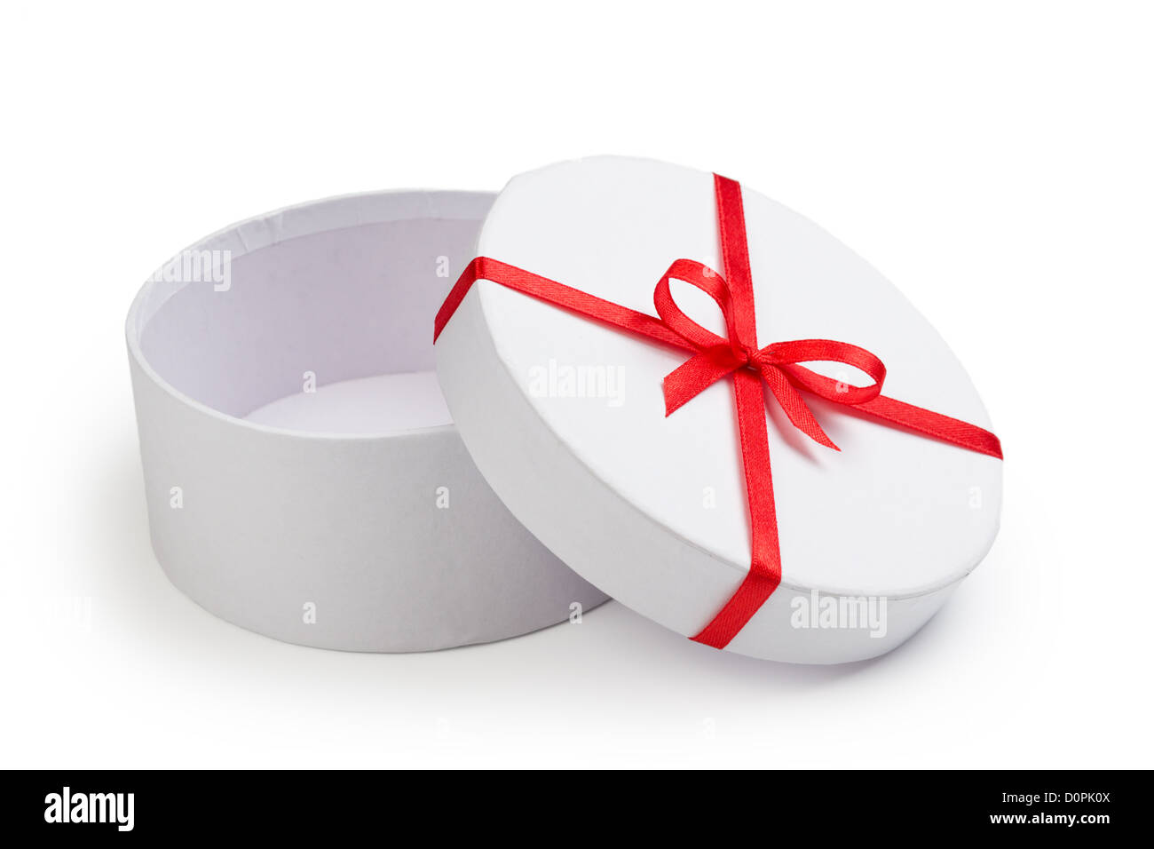 Gift round box bow open hi-res stock photography and images - Alamy