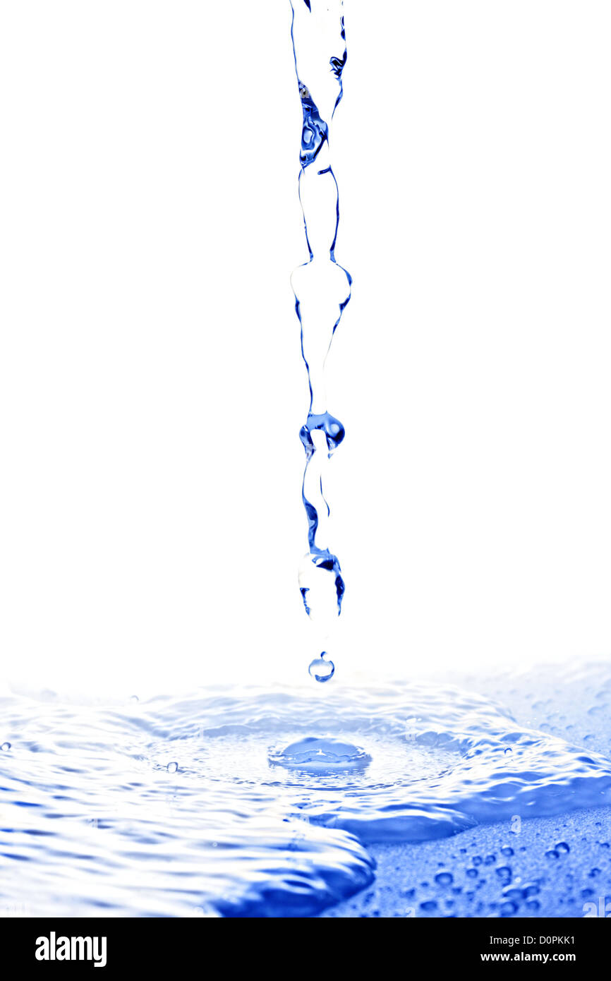 Water falling into puddle Stock Photo - Alamy