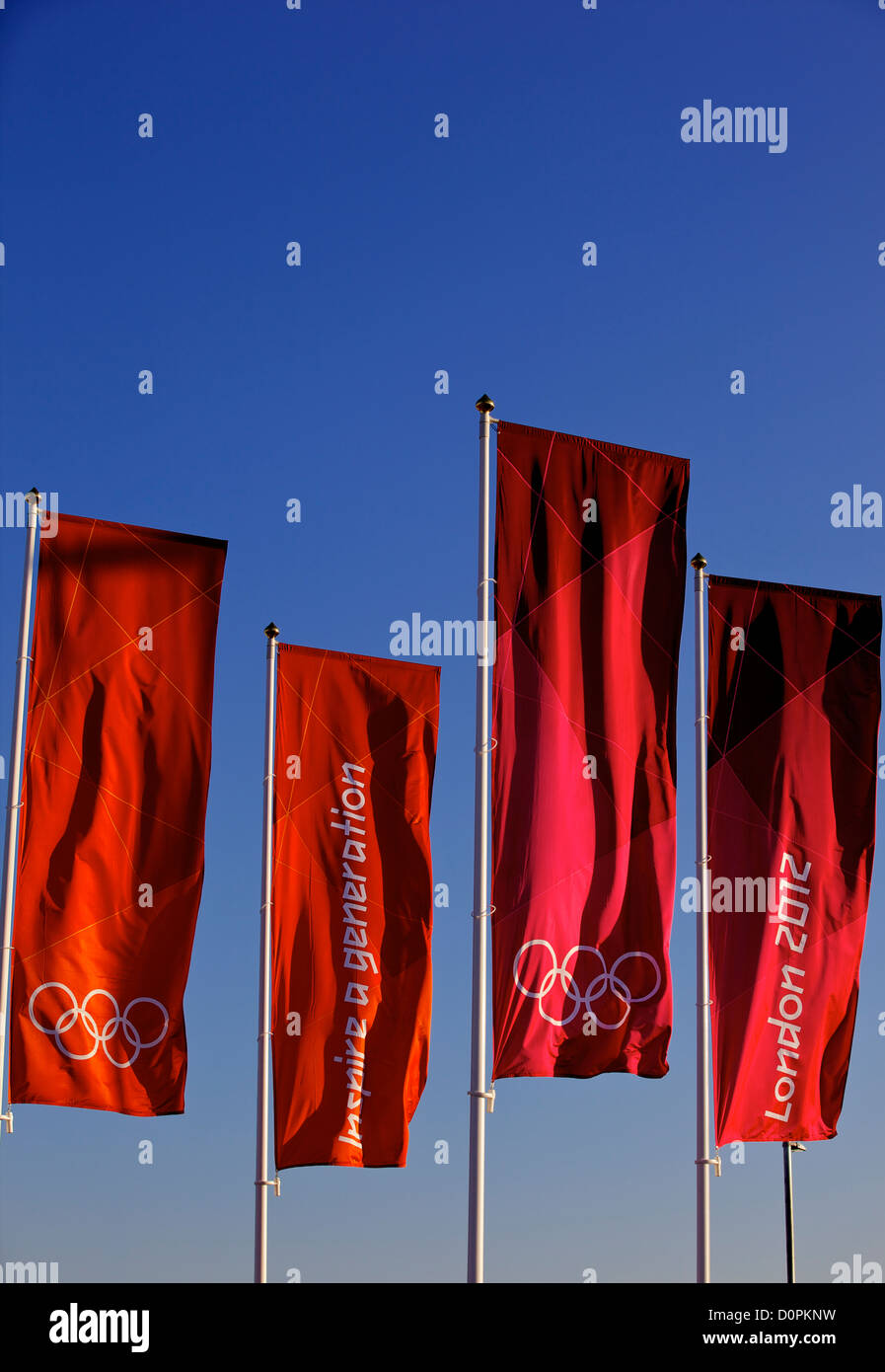 Olympics flags (banners), olympic park, Stratford, East London, UK ...