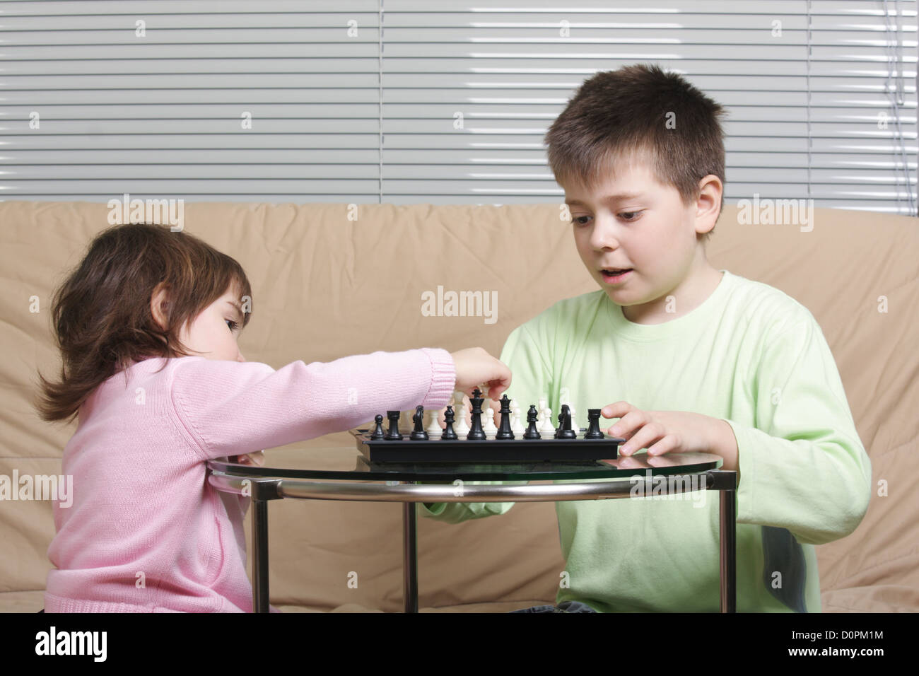 Girl making move Stock Photo - Alamy