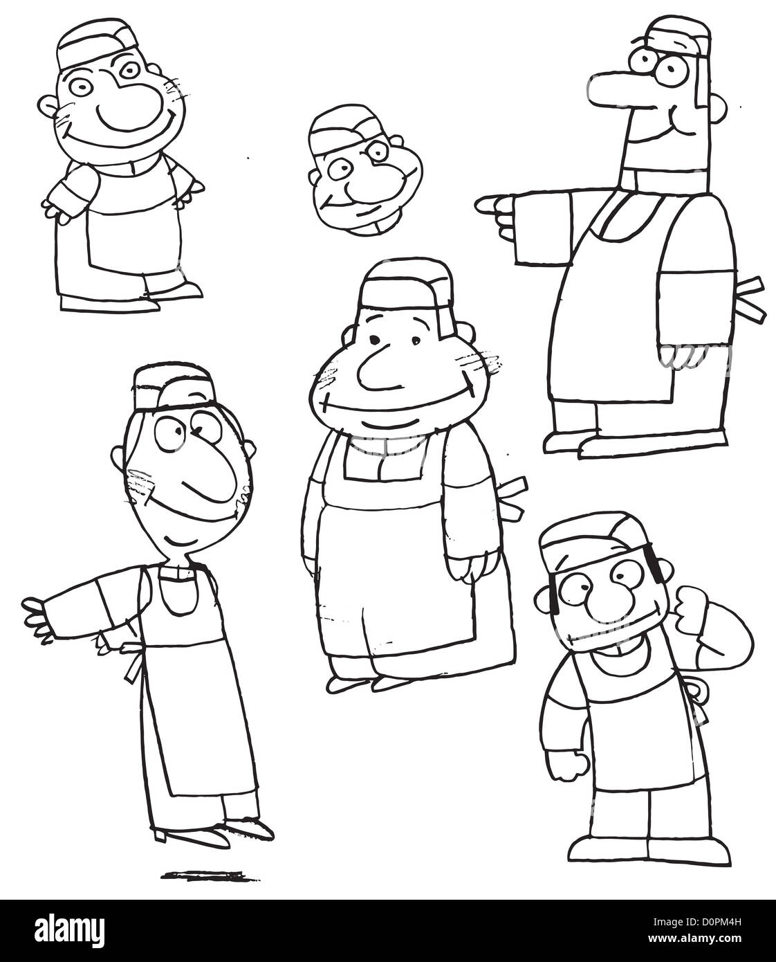 Group of cartoon chefs Stock Photo - Alamy