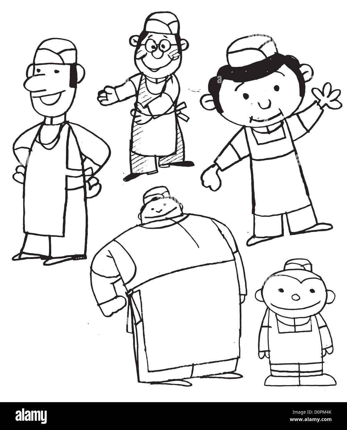 Group of cartoon chefs Stock Photo - Alamy