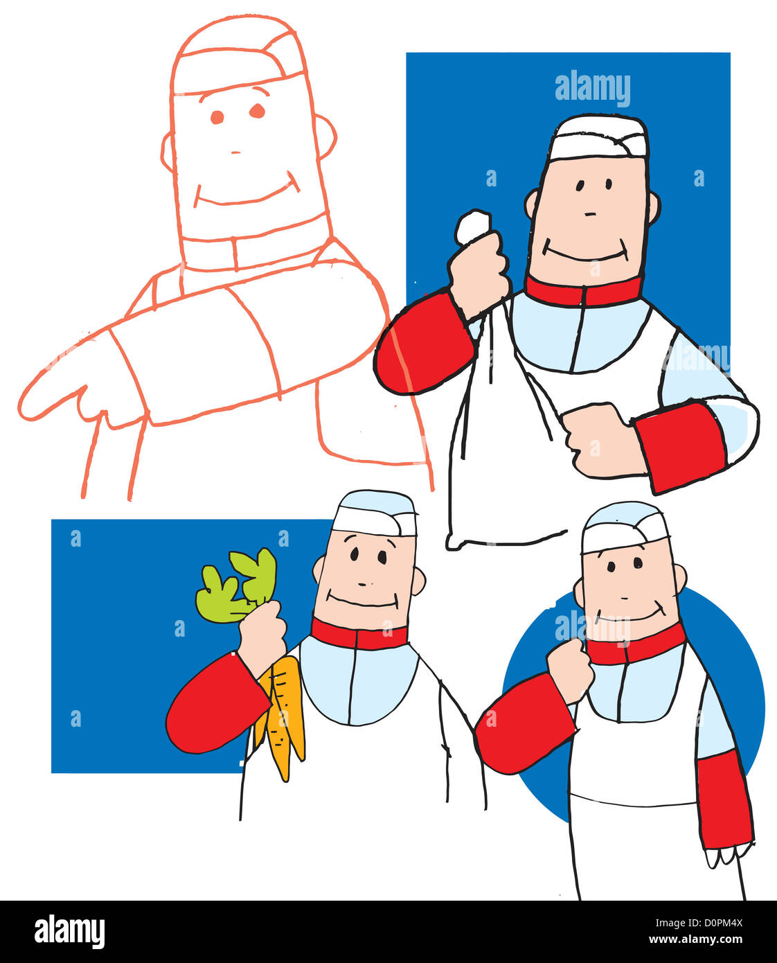 Cartoon study of a chef Stock Photo - Alamy