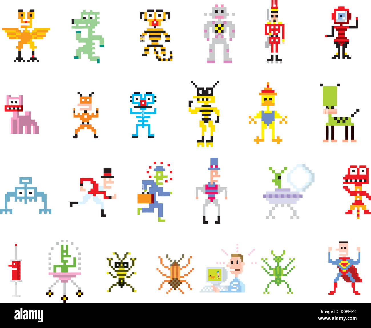 Group of pixel illustrations Stock Photo - Alamy
