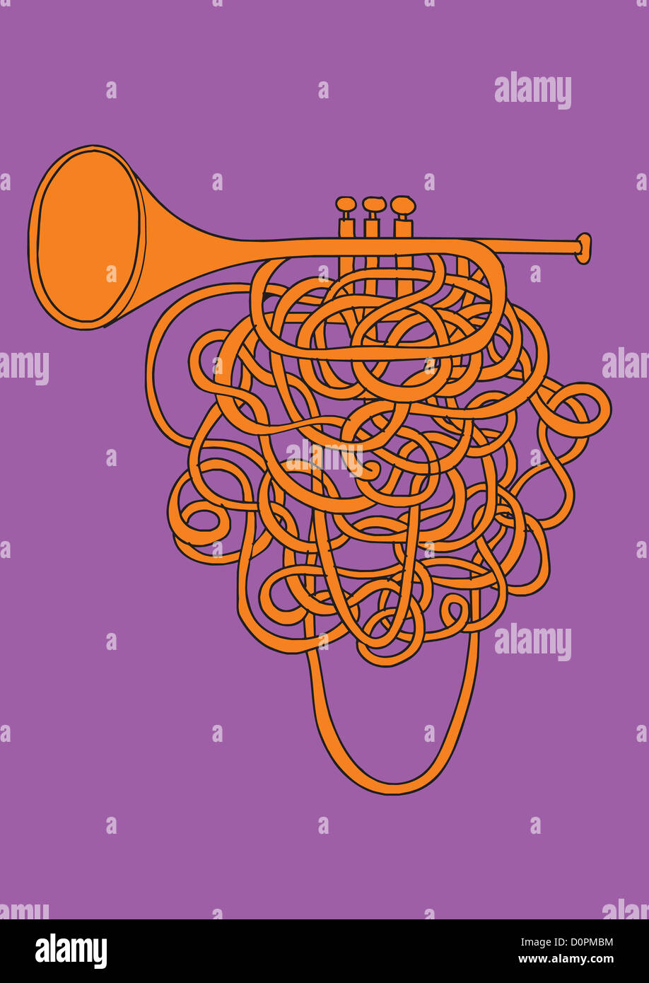 Orange abstract trumpet Stock Photo - Alamy